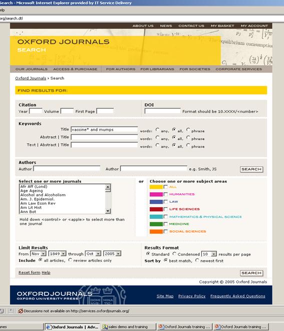 Oxford Journals Collection