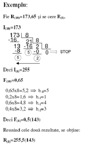 Reprezentari si conversii ale informatiei in calculator